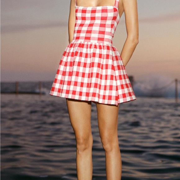 Meshki | Dresses | Meshki Red And White Checkered Mini Dress | Poshmark